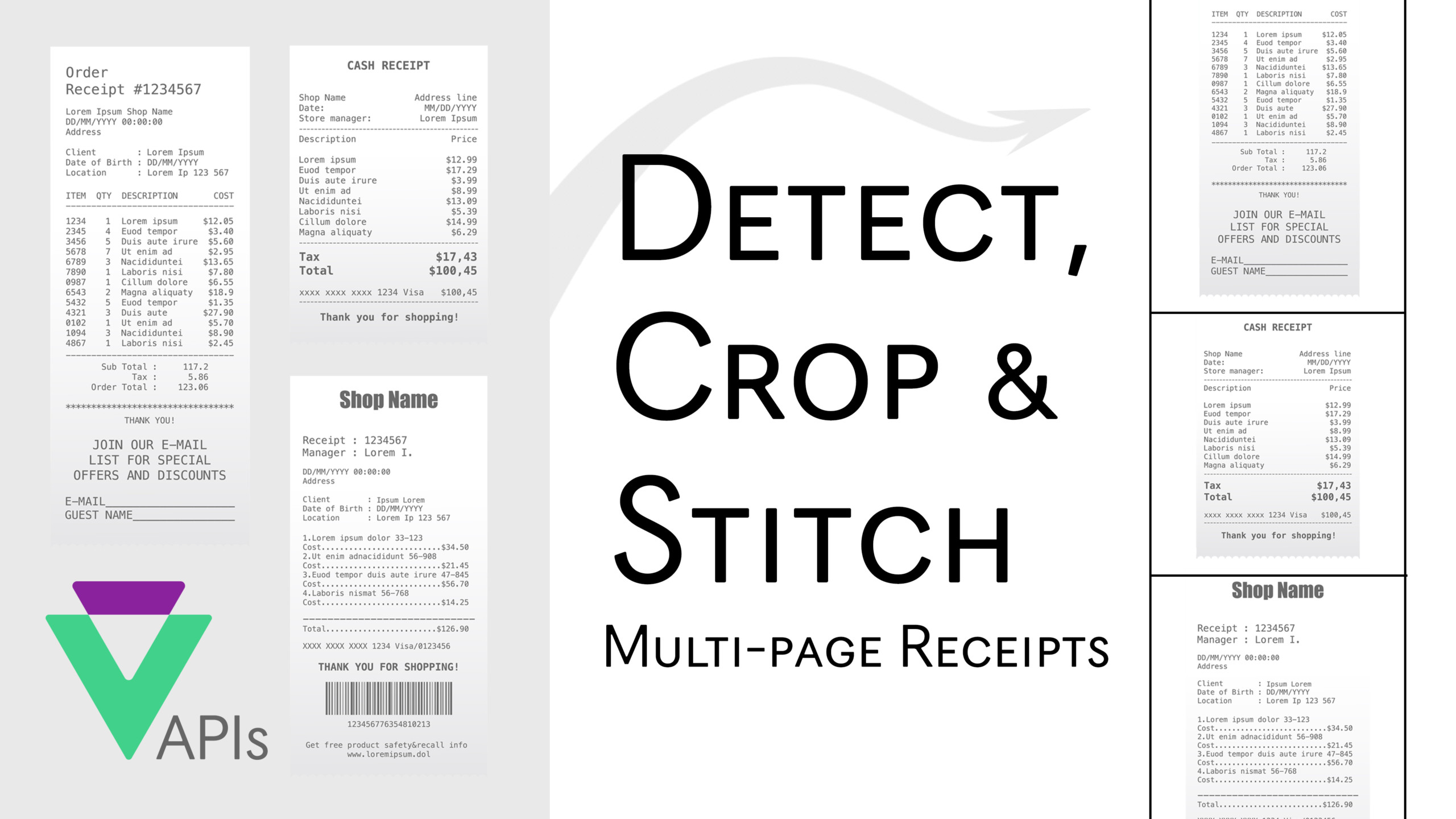 Detect, Crop & Stitch Multi-Page Receipts using Veryfi OCR API — Veryfi